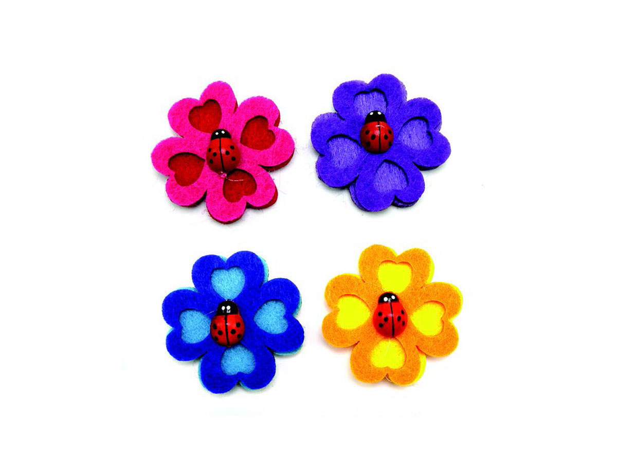 Fairco CRF0496 Craft Fabric 4 Leaves Flower 4Cm 10/Bag Assorted