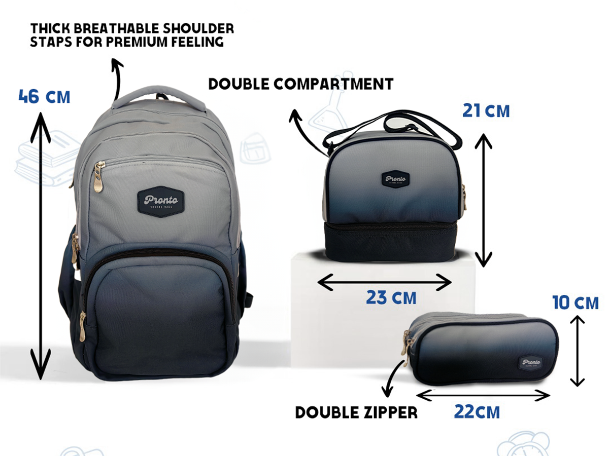Fairco STA3049 Pronto School Backpack 18 INCH W/Lunch Bag & Pencil Case ...