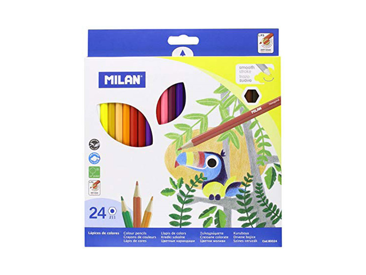 Fairco WRI0737 Milan Hexagonal Color Pencil 24 Colors