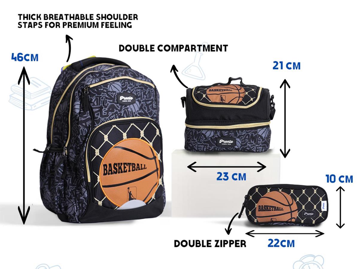 Fairco STA3054 Pronto School Backpack 18 INCH W/Lunch Bag & Pencil Case