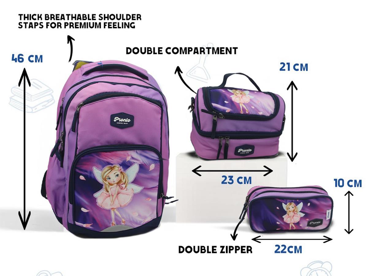 Fairco STA3054 Pronto School Backpack 18 INCH W/Lunch Bag & Pencil Case