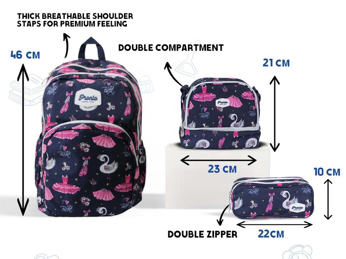 Fairco STA3050 Pronto School Backpack 18 INCH W/Lunch Bag & Pencil Case ...