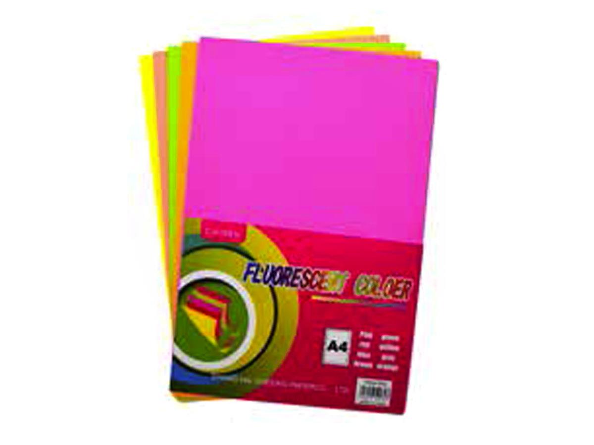 Fairco PAP1025 Fluorescent Paper 70gr A4 5 Colors 100sheet/PK