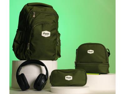 Fairco STA3042 Pronto School Backpack 18 INCH W/Lunch Bag Pencil Case Green