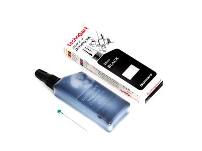 Fairco INK0416 Technoart Isomars Waterproof Drawing Ink 25ml Black